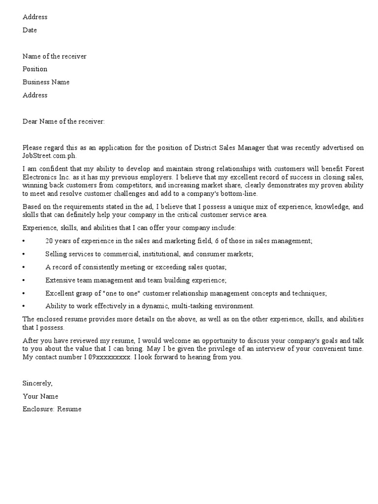 Application Letter Sample | PDF