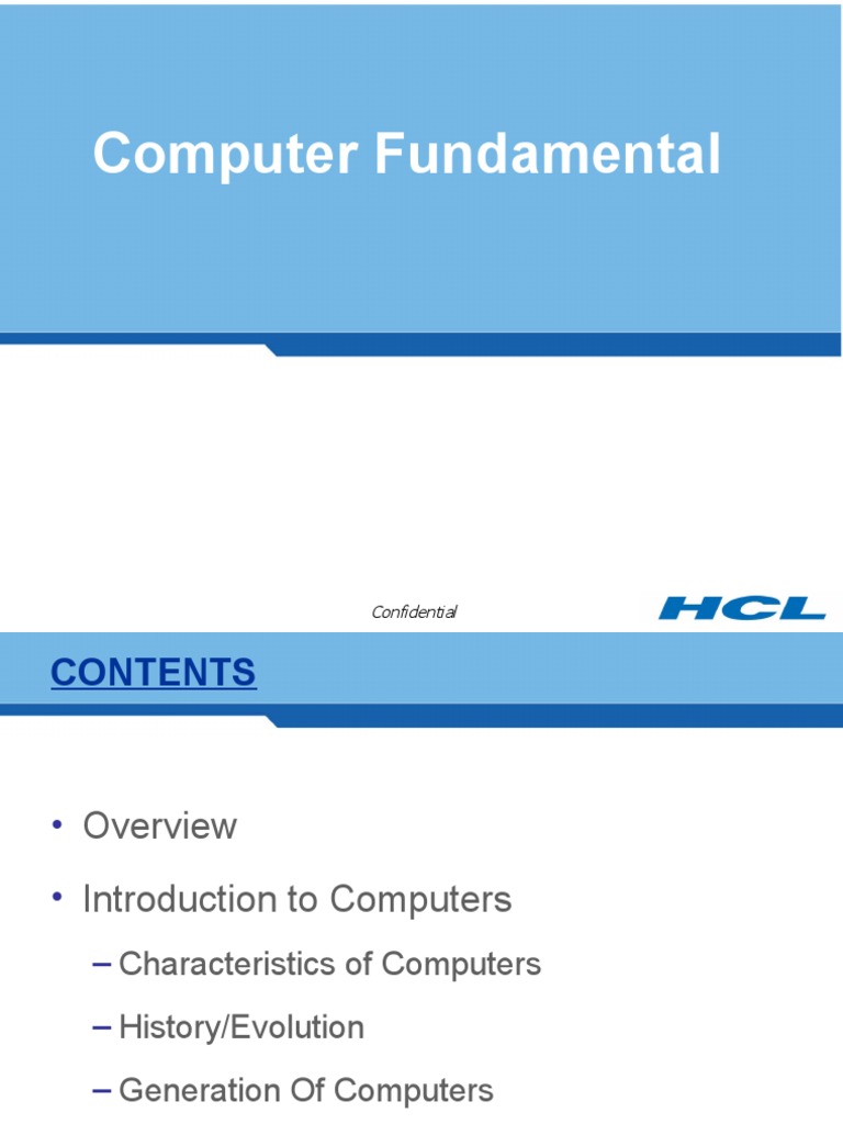 Computer Fundamental: Confidential | PDF | Computer Data Storage | Input/Output