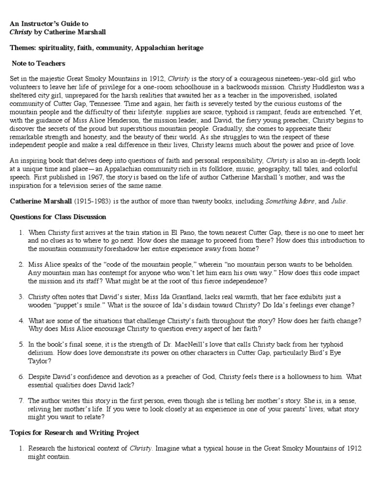 Instructor's Guide to Christy | PDF