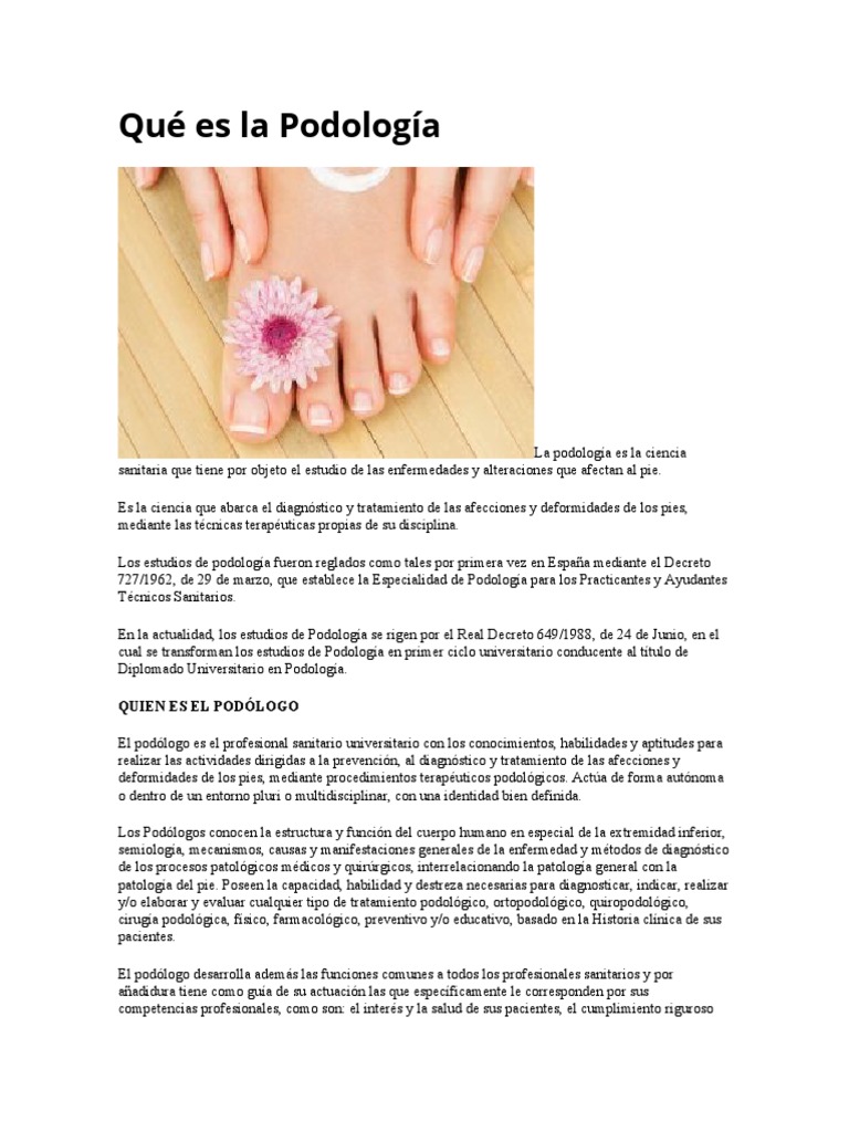 Qué Es La Podología | Descargar gratis PDF | Diagnostico medico ...