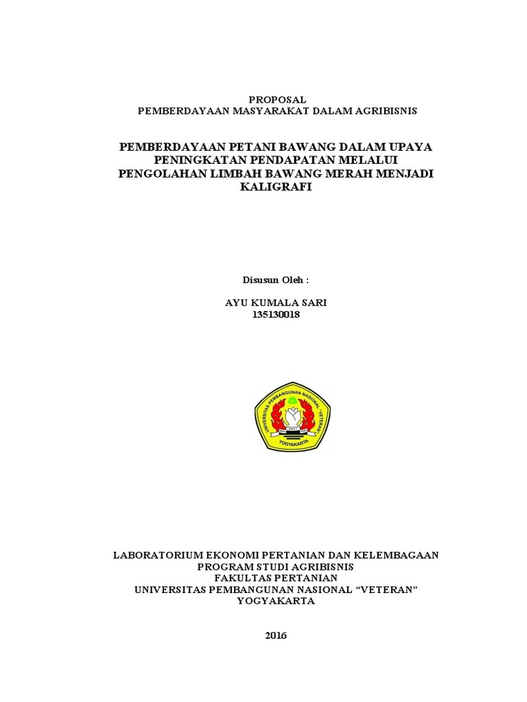 Contoh Propsal P2MD | PDF