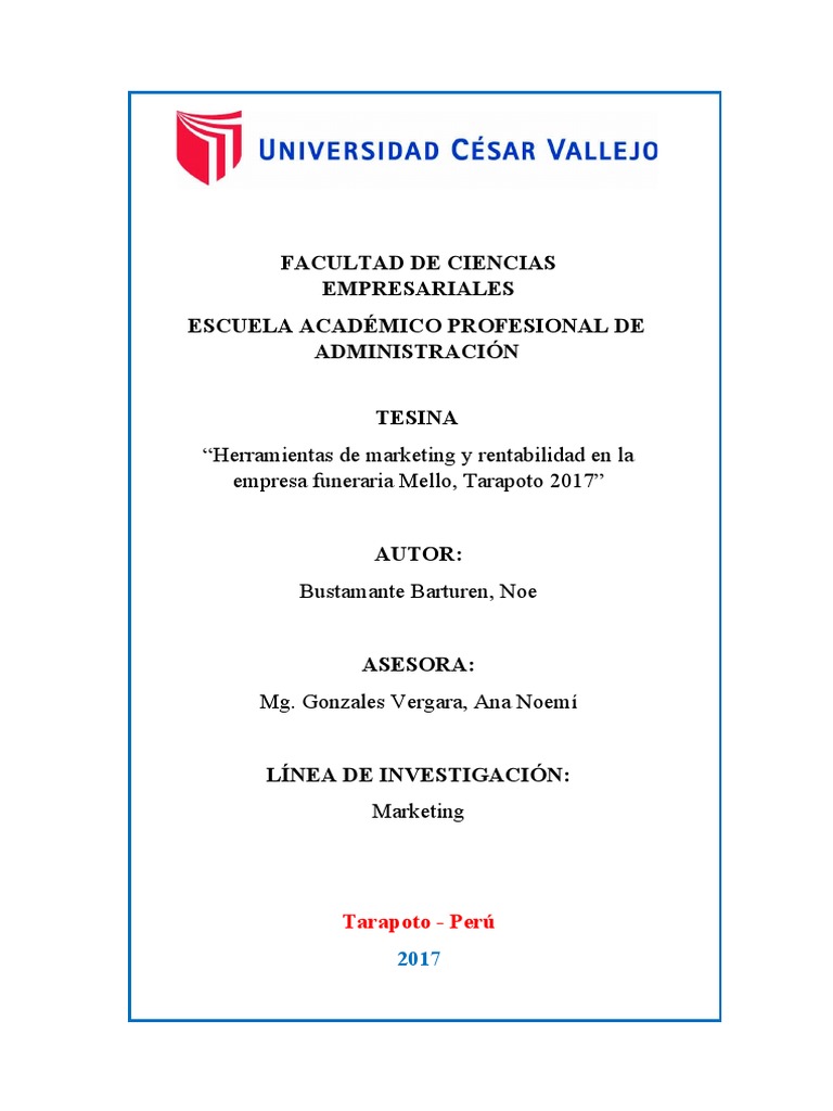 Carátula Ucv | PDF | Crecimiento personal y profesional | Negocios