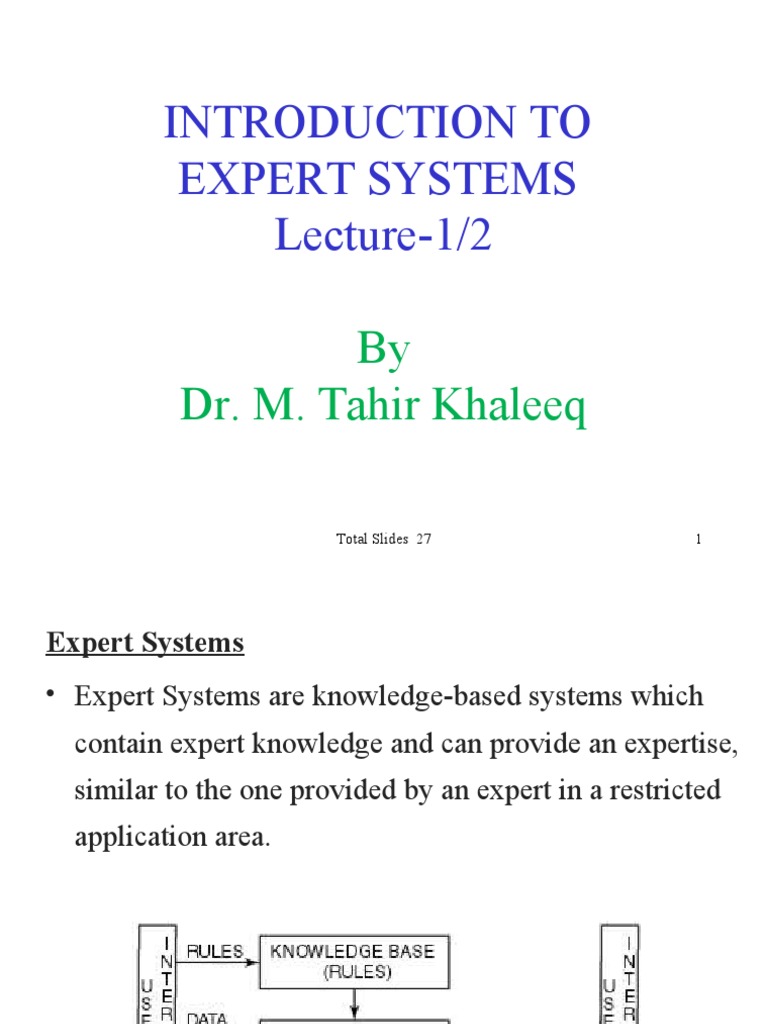 Introduction To Expert Systems (1 of 2) | PDF | Clinical Medicine | Expert