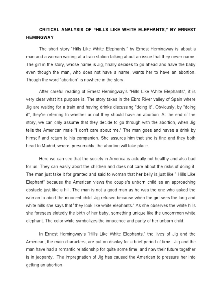 Hills Like White Elephants | PDF