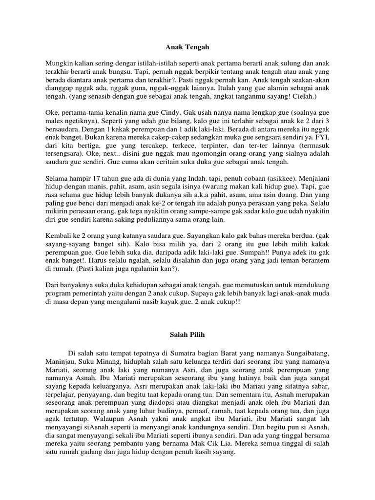 Tujuh Contoh Prosa Baru (Kelompok 5) | PDF