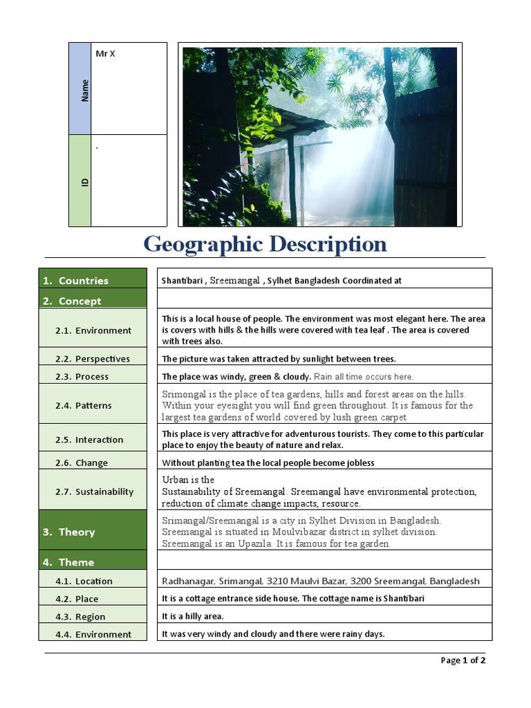 Geographic Description: 1. Countries 2. Concept | PDF | Environment ...