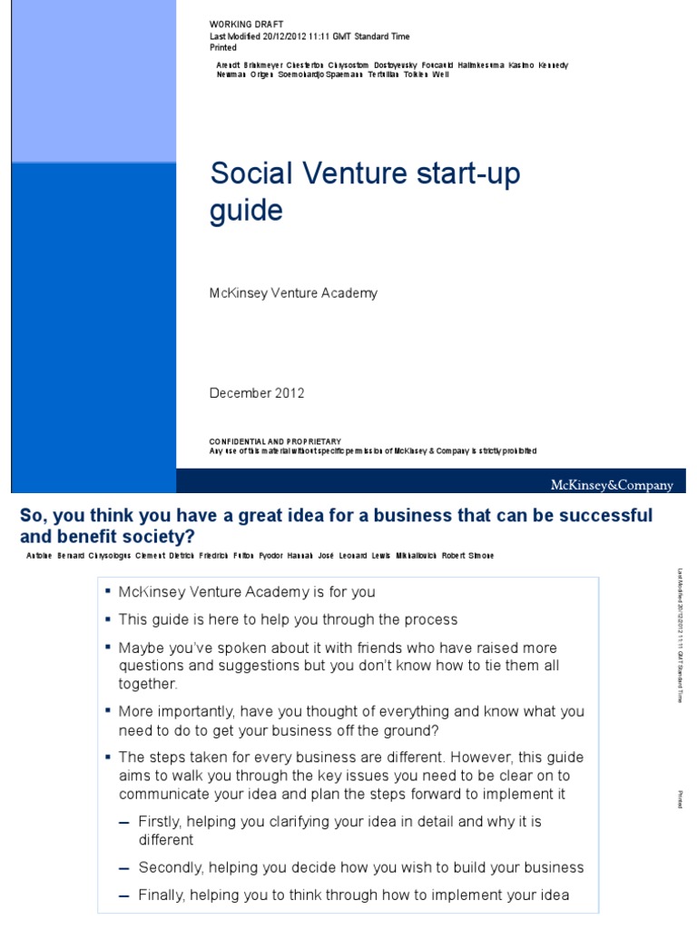 Social Venture Start-Up Guide | PDF | Economies | Business Economics