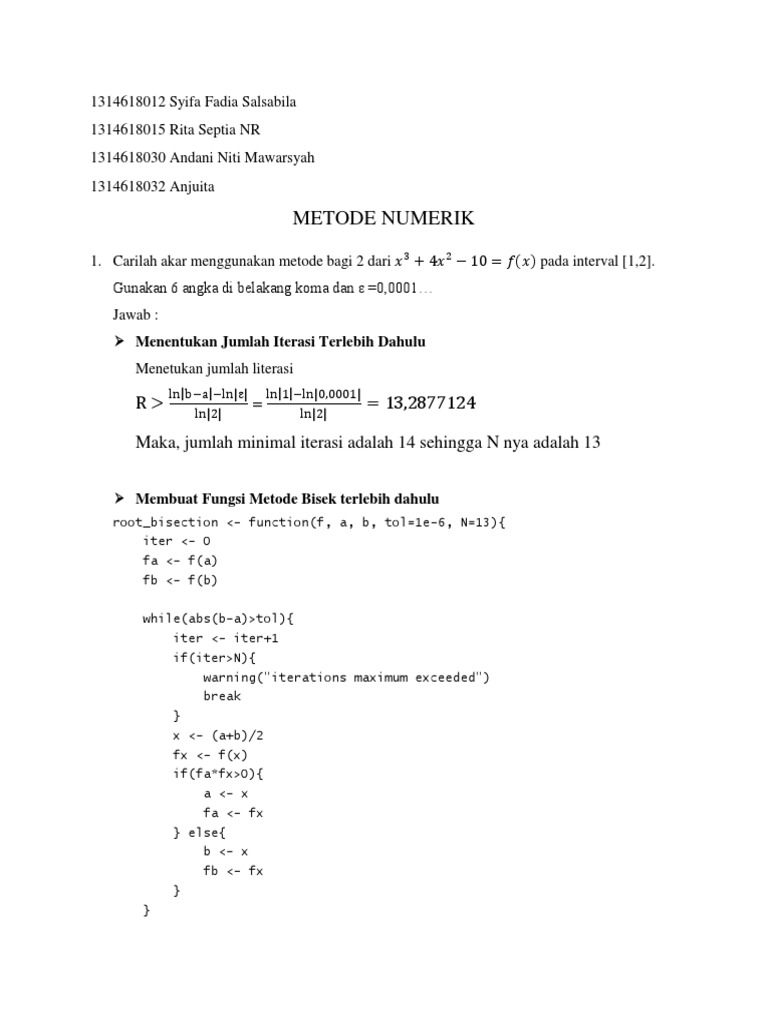 Metode Numerik - Kel. 5 | PDF
