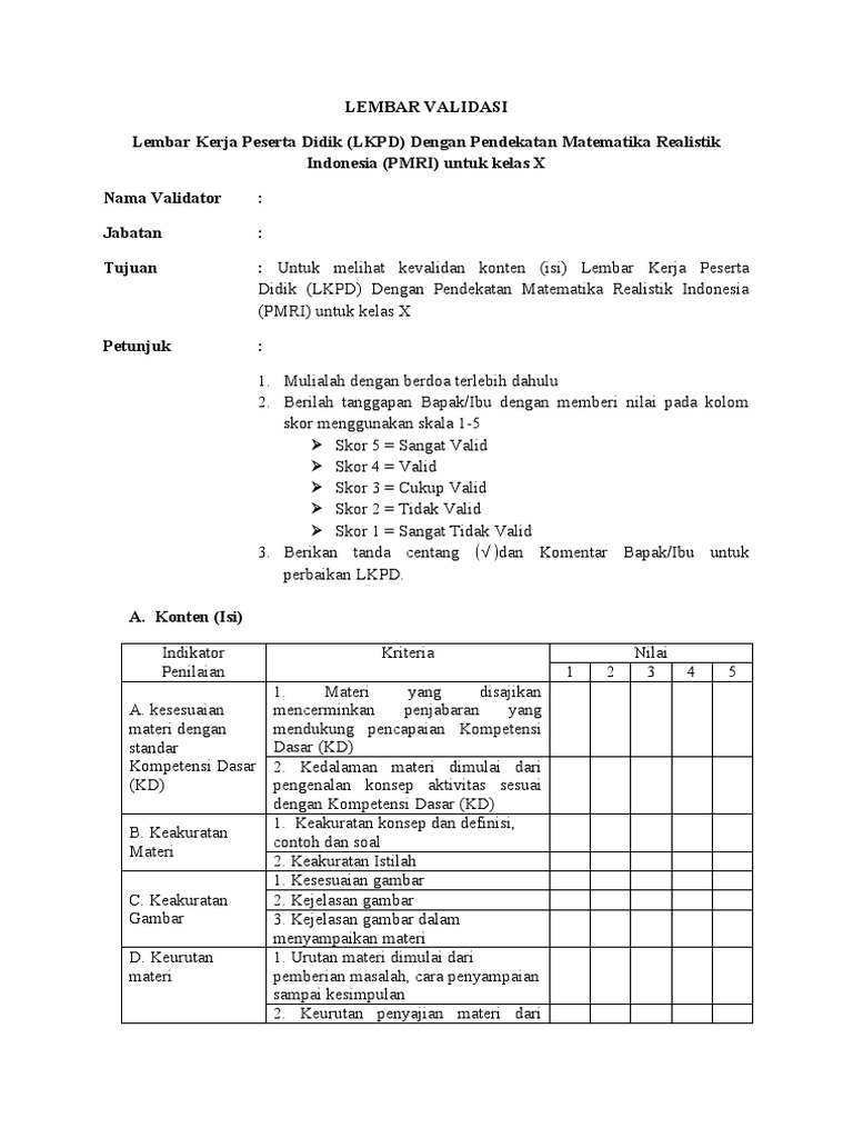 Lembar Validasi | PDF