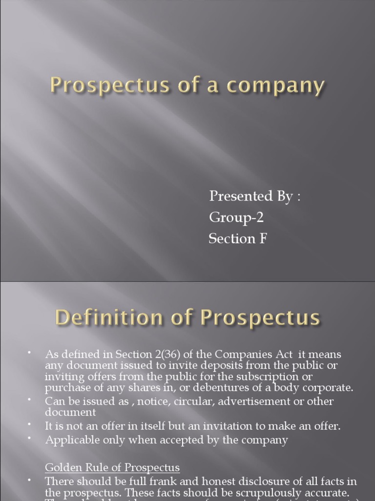 Prospectus Guidelines for Companies | PDF | Securities (Finance) | Prospectus (Finance)