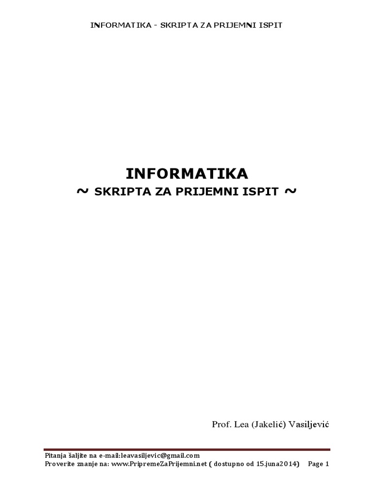 Informatika Skripta | PDF