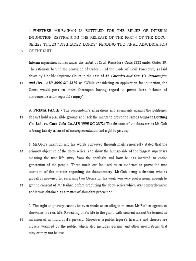 And Ors. - AIR 2006 SC 3275, As "While Considering An Application For Injunction, The | Download ...