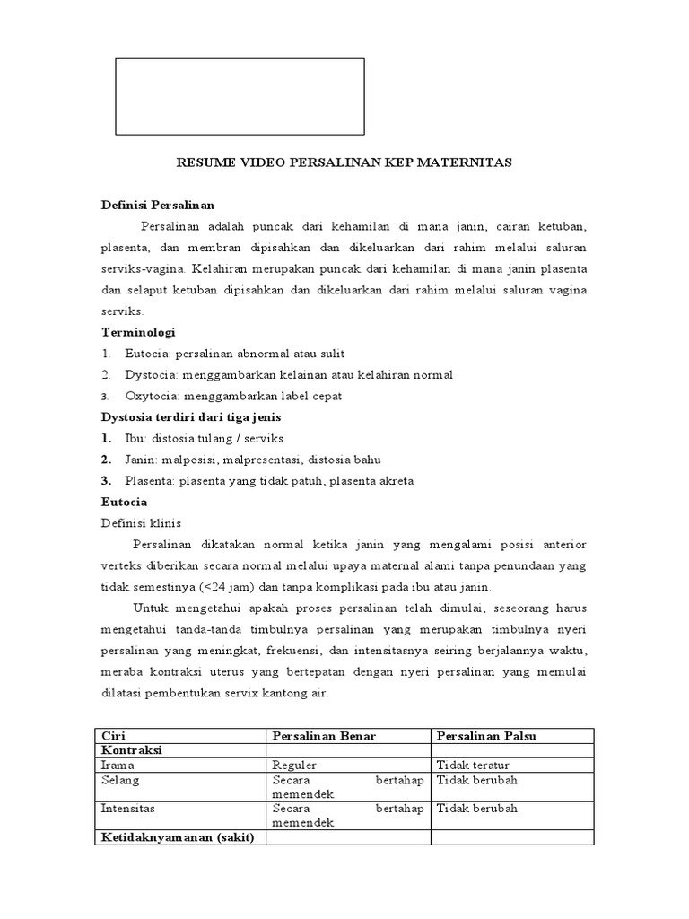Proses Persalinan dan Dilatasi Serviks | PDF | Pengembangan Diri ...