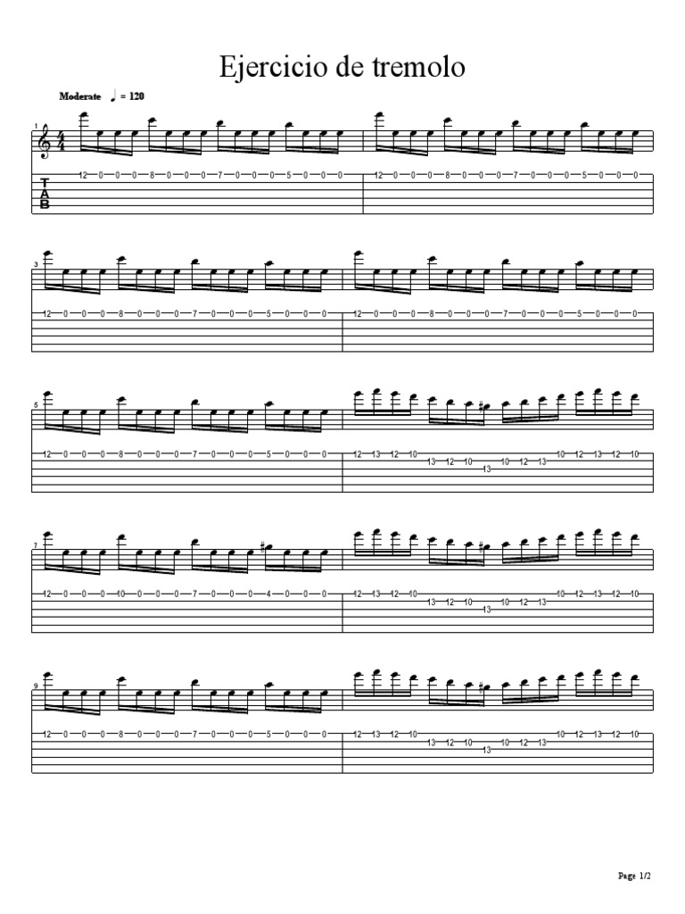 Ejercicio de Tremolo | PDF