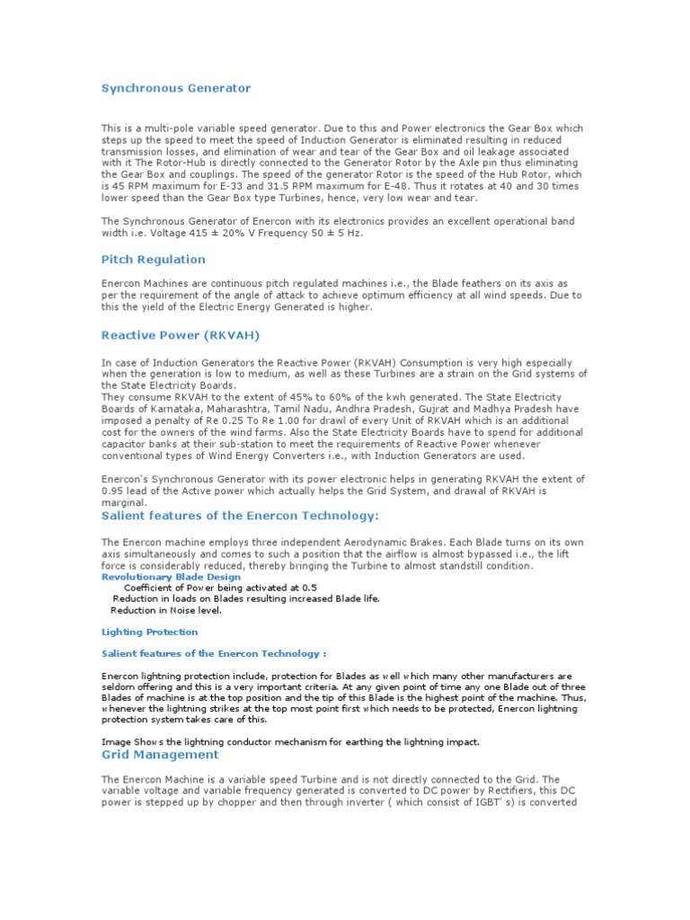 ENERCON | PDF | Electric Generator | Wind Power