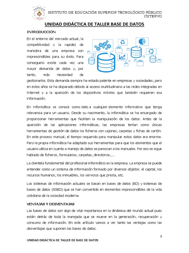 Base de Datos Clase 1 | PDF | SQL | Bases de datos