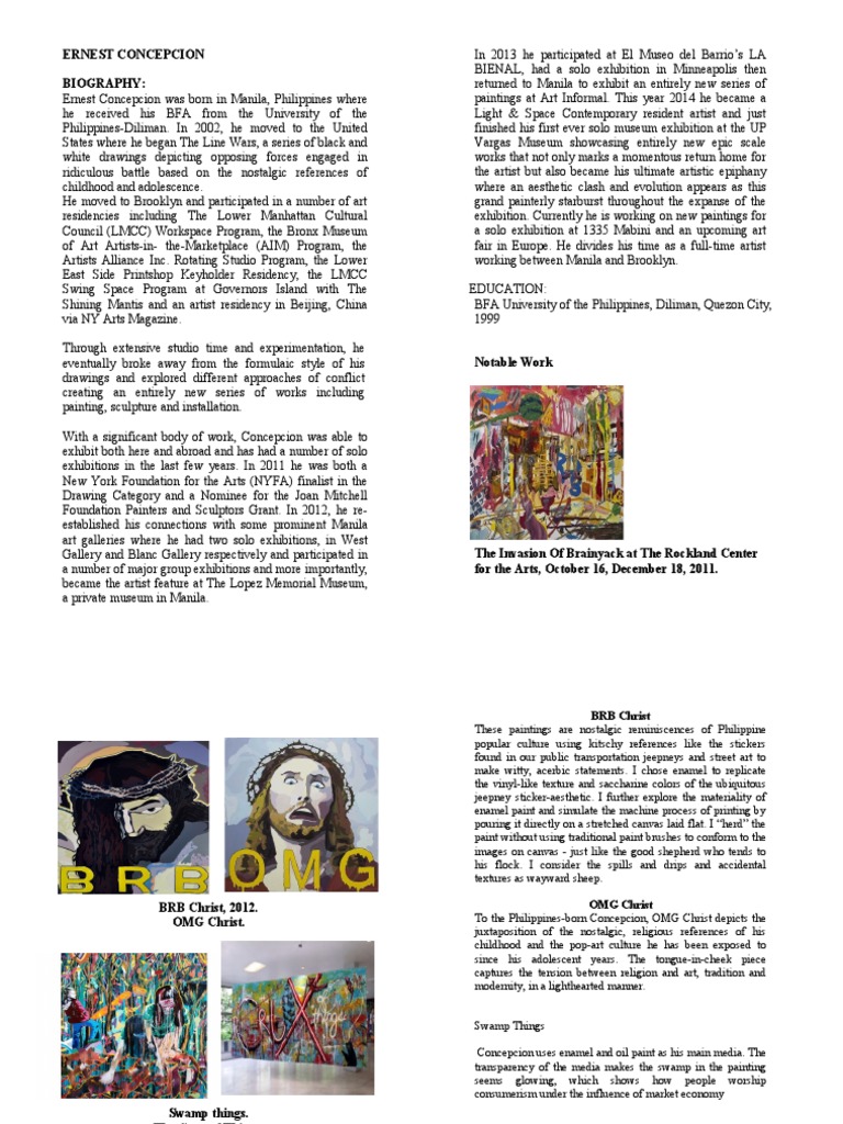 Ernest Concepcion Biography | PDF | Paintings | Arts (General)