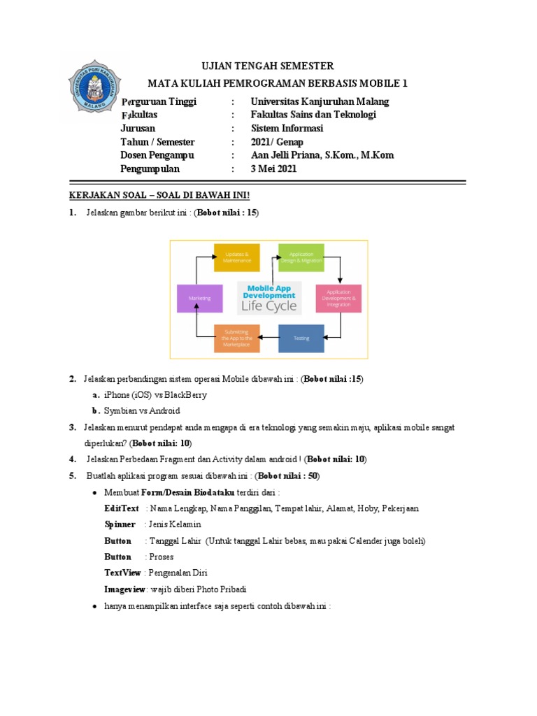 Uts Pemrograman Mobile Sem - 4 - 260421 | PDF