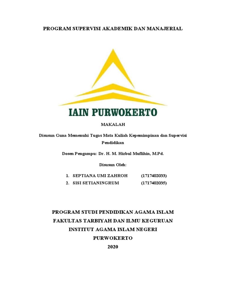 Program Supervisi Pendidikan | PDF | Karier & Perkembangan
