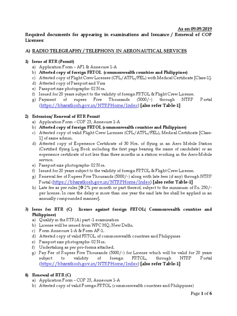 Foriegn RTR To Indian RTR Checklist | PDF | Radio | Information And ...
