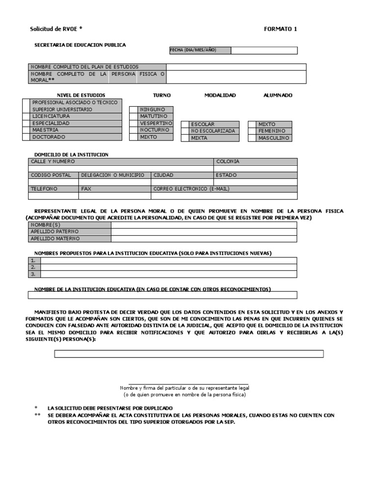 Solicitud de RVOE | PDF