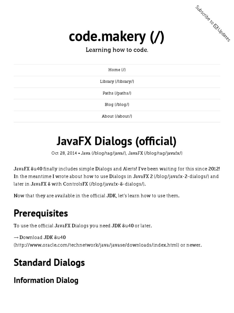 JavaFX Dialogs (Official) - Code - Makery.ch | PDF | Dialog Box ... JavaFX Dialogs (Official) - Code - Makery.ch | PDF | Dialog Box ...