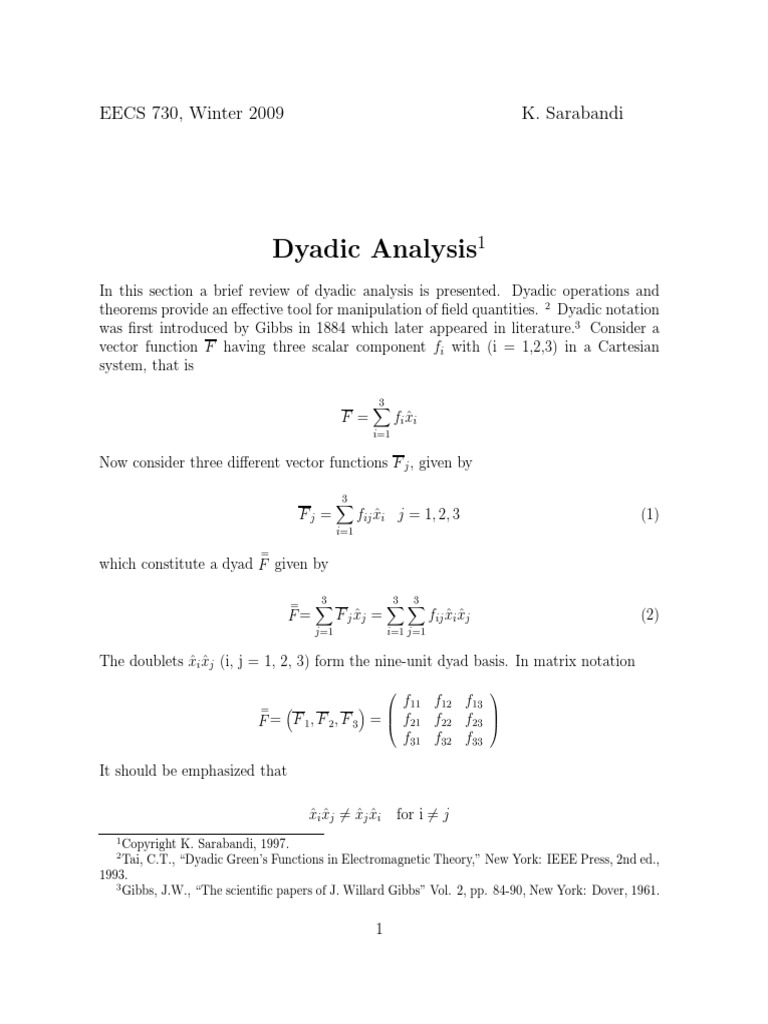 Dyadic Green Function and Analysis | PDF | Green's Function ...