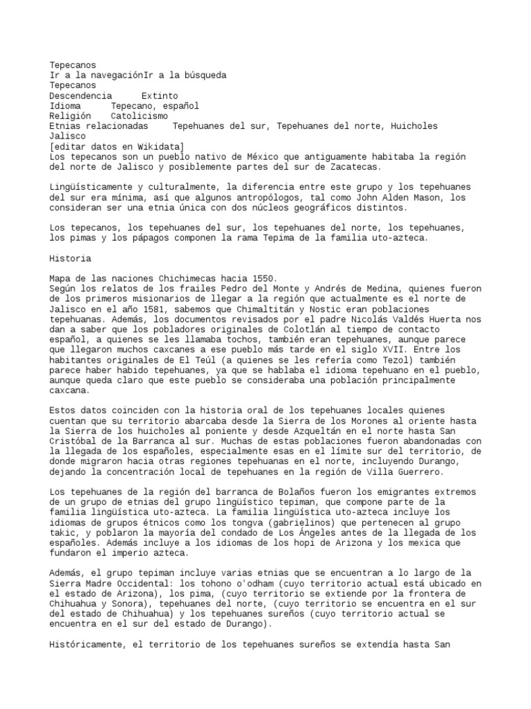 Tepecanos | PDF | Folklore Mexicano | Pueblos Indígenas de las Américas
