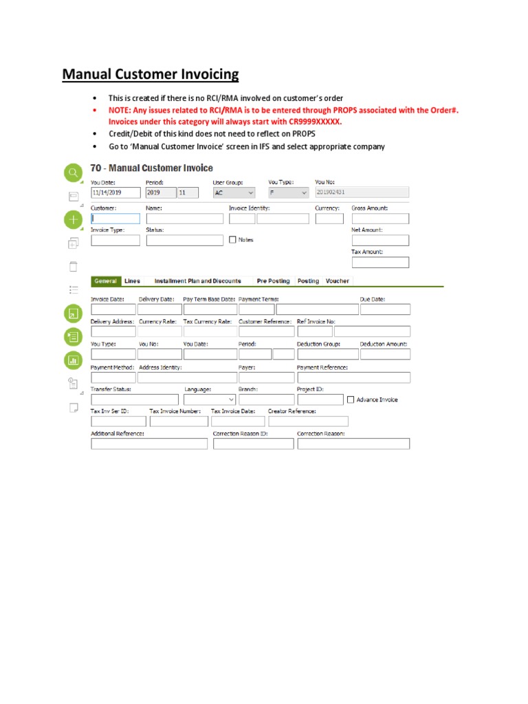 Manual Customer Invoice SOP | PDF | Debits And Credits | Invoice