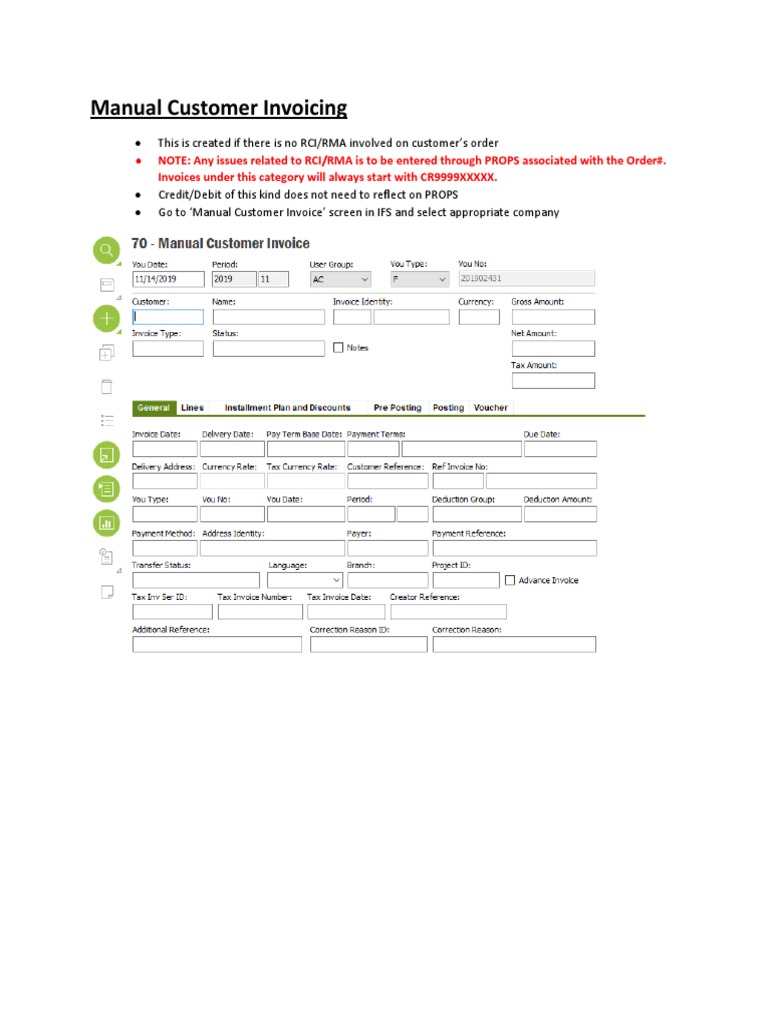 Manual Customer Invoice SOP | PDF | Debits And Credits | Invoice