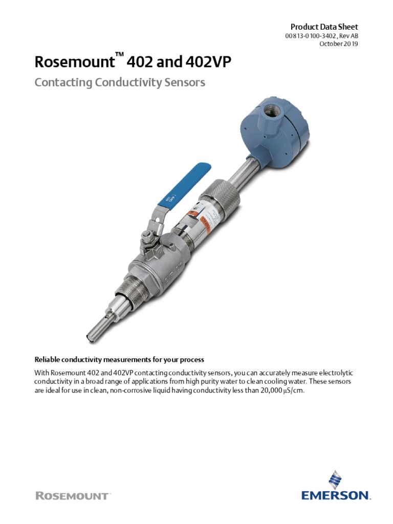 Rosemount Contacting-Conductivity-Sensors | PDF | Valve | Pipe (Fluid ...