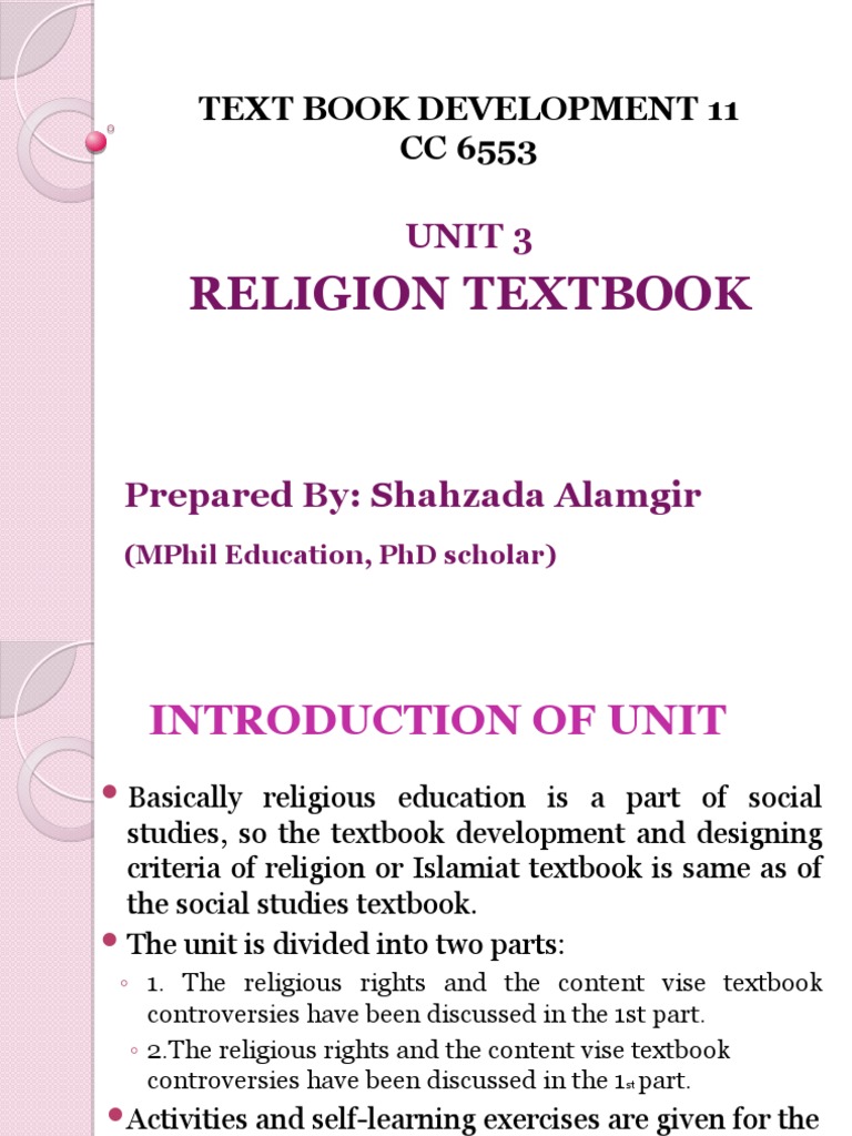 Religion Textbook: Unit 3 | PDF | Textbook | Quran