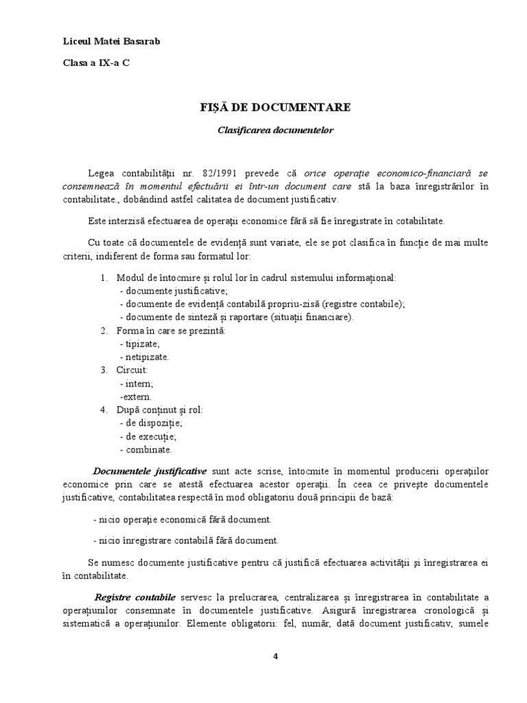 Fisa de Documentare | PDF