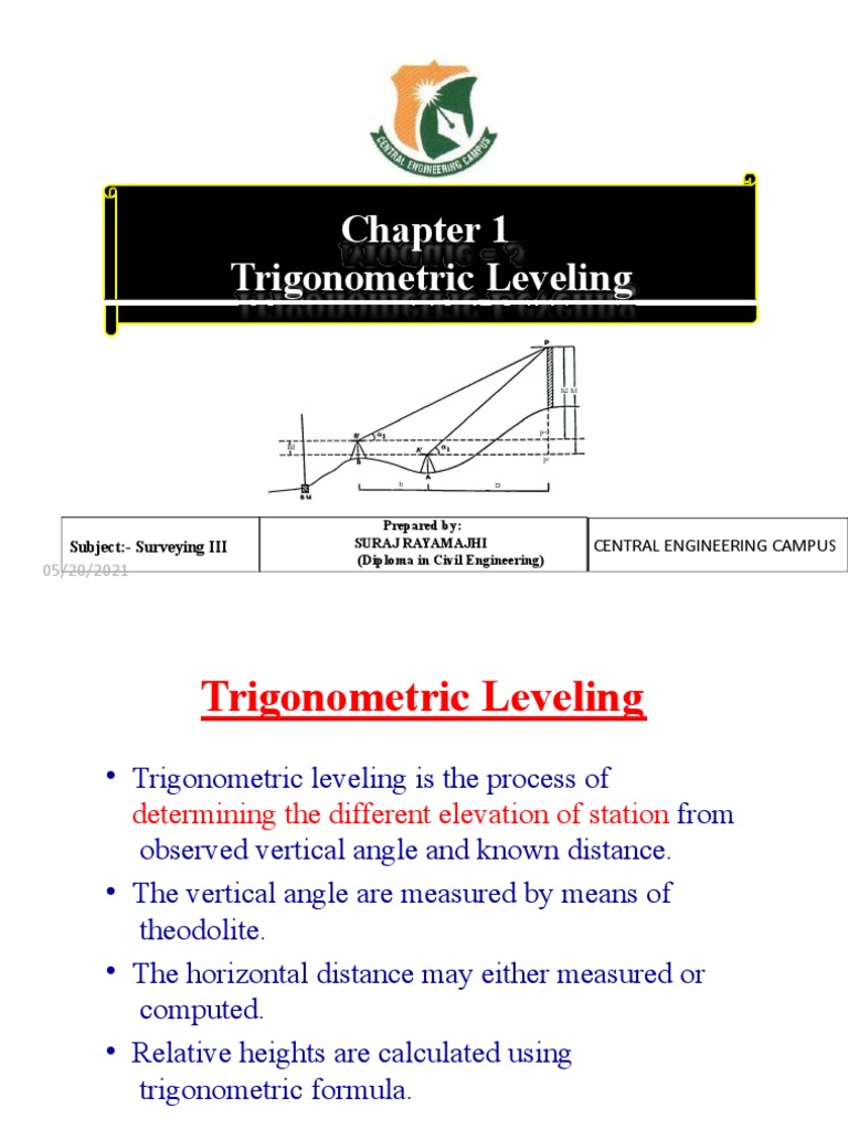 Surveying - Module 3 Trigonometric Leveling | PDF | Space | Applied And Interdisciplinary Physics