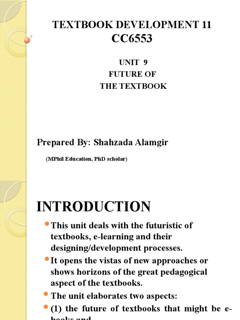 Textbook Development 11: Prepared By: Shahzada Alamgir | PDF | Textbook ...