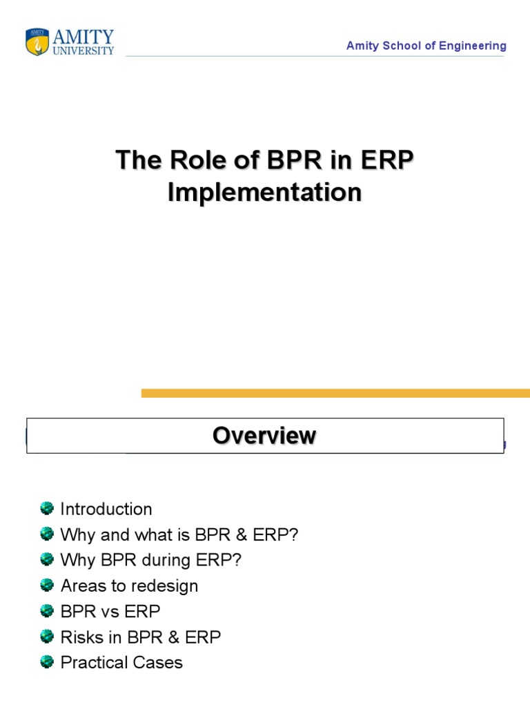 The Role of BPR in ERP Implementation | PDF | Business | Computing