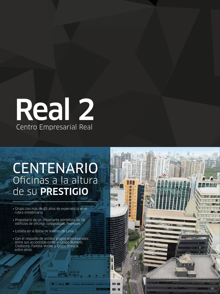 Centenario Oficinas Real 2 Brochure Comercial | PDF | Edificios y estructuras | Sectores Economicos