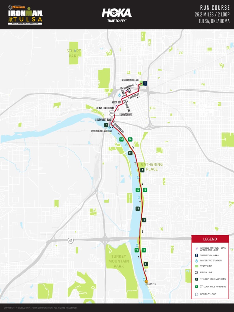 IRONMAN Tulsa Run Course Map | PDF | Multisports | Ironman Triathlon