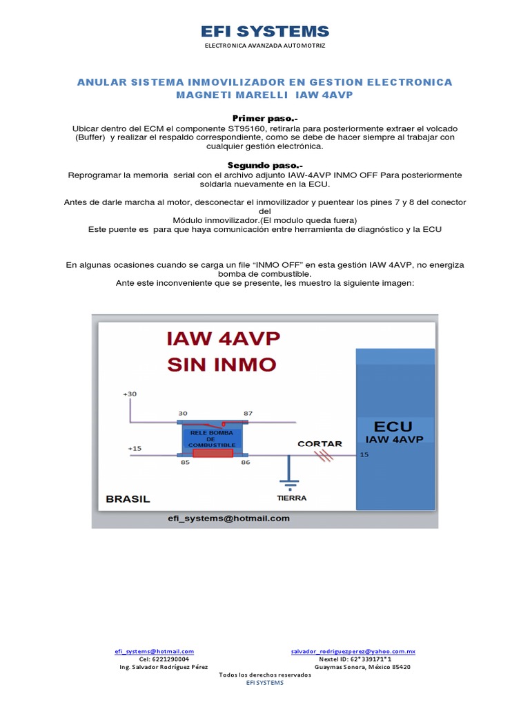 Anular Inmovilizador en Magneti Marelli Iaw 4avp | PDF | Informática