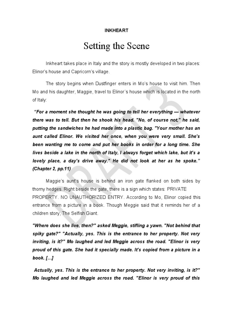 INKHEART Setting The Scene and Plot | PDF | Literary Series | German ...