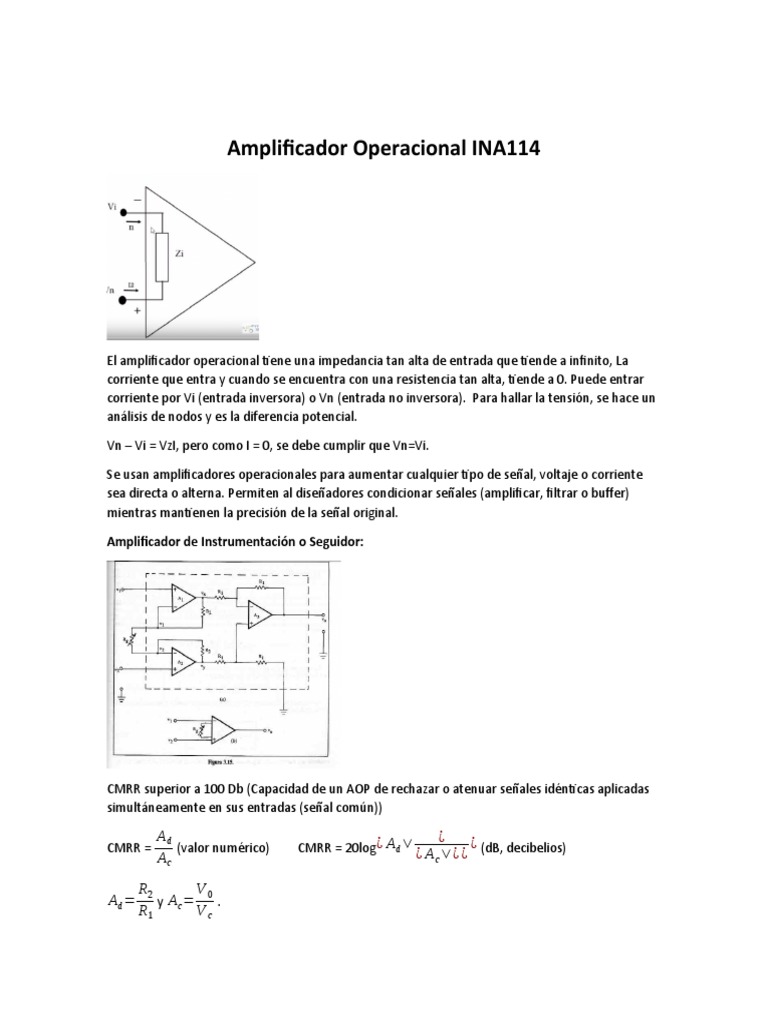 Amplificador Operacional INA111 | PDF | Amplificador operacional ...