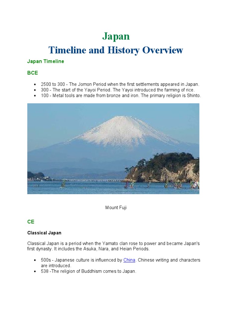 Timeline and History Overview: Japan | PDF | Japan | Empire Of Japan