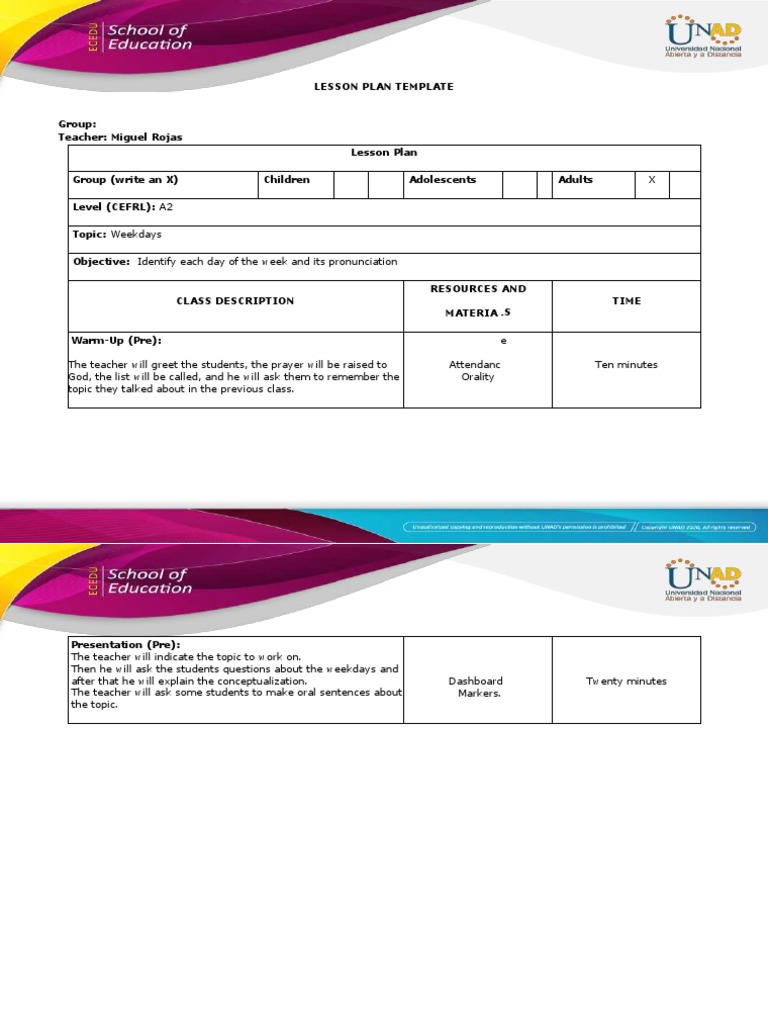 Lesson Plan - Adults | PDF | Education Theory | Teaching