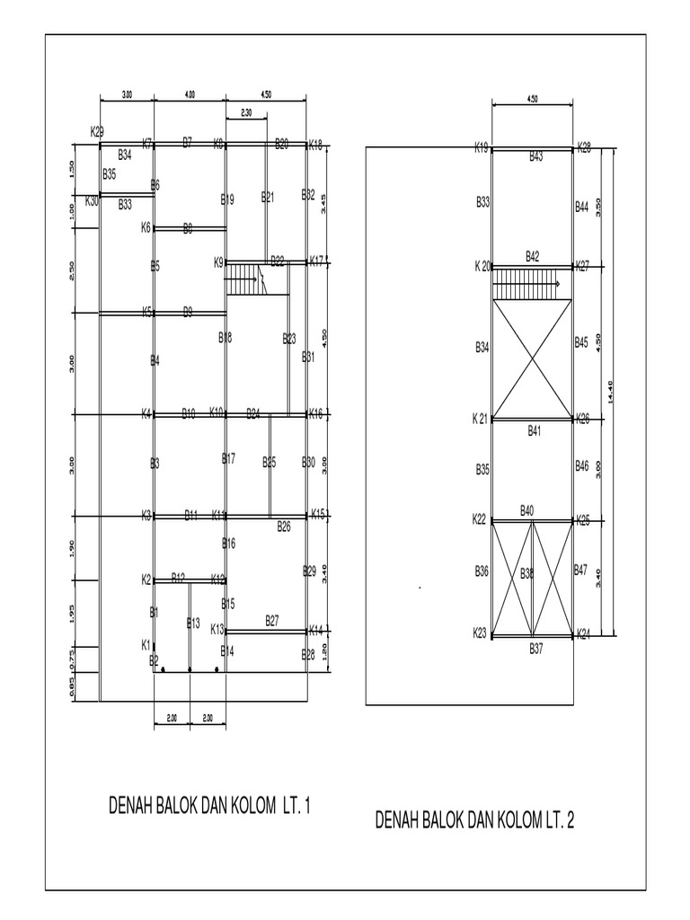 Denah Kolom Balok-A4 | PDF