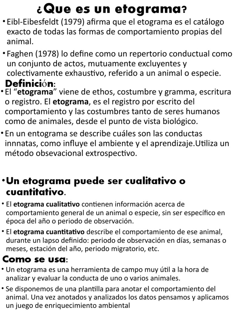 Definición y uso del etograma animal | PDF | Etología | Comportamiento