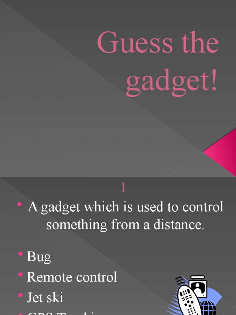 Guess The Gadget Riddlesppt Picture Description Exercises - 50667 | PDF