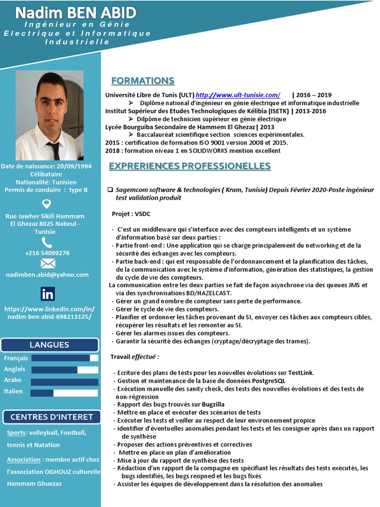 CV Nadim Ben Abid Français Final Converti | PDF | Microsoft Office ...