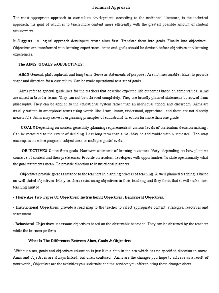 Technical Approach | PDF | Curriculum | Teachers