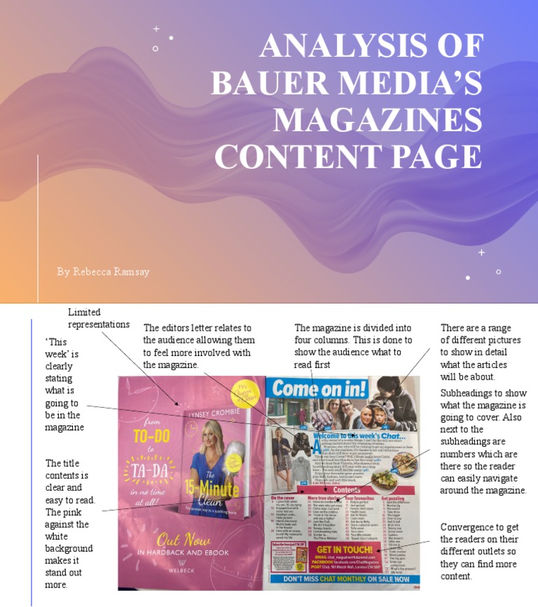Bauer Media Magazine Content Analysis | PDF