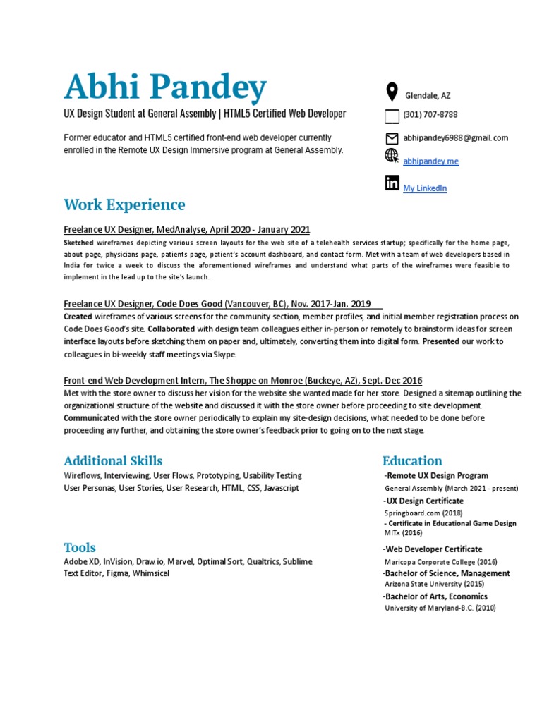 Abhi Pandey Updated Resume | PDF | Html5 | World Wide Web